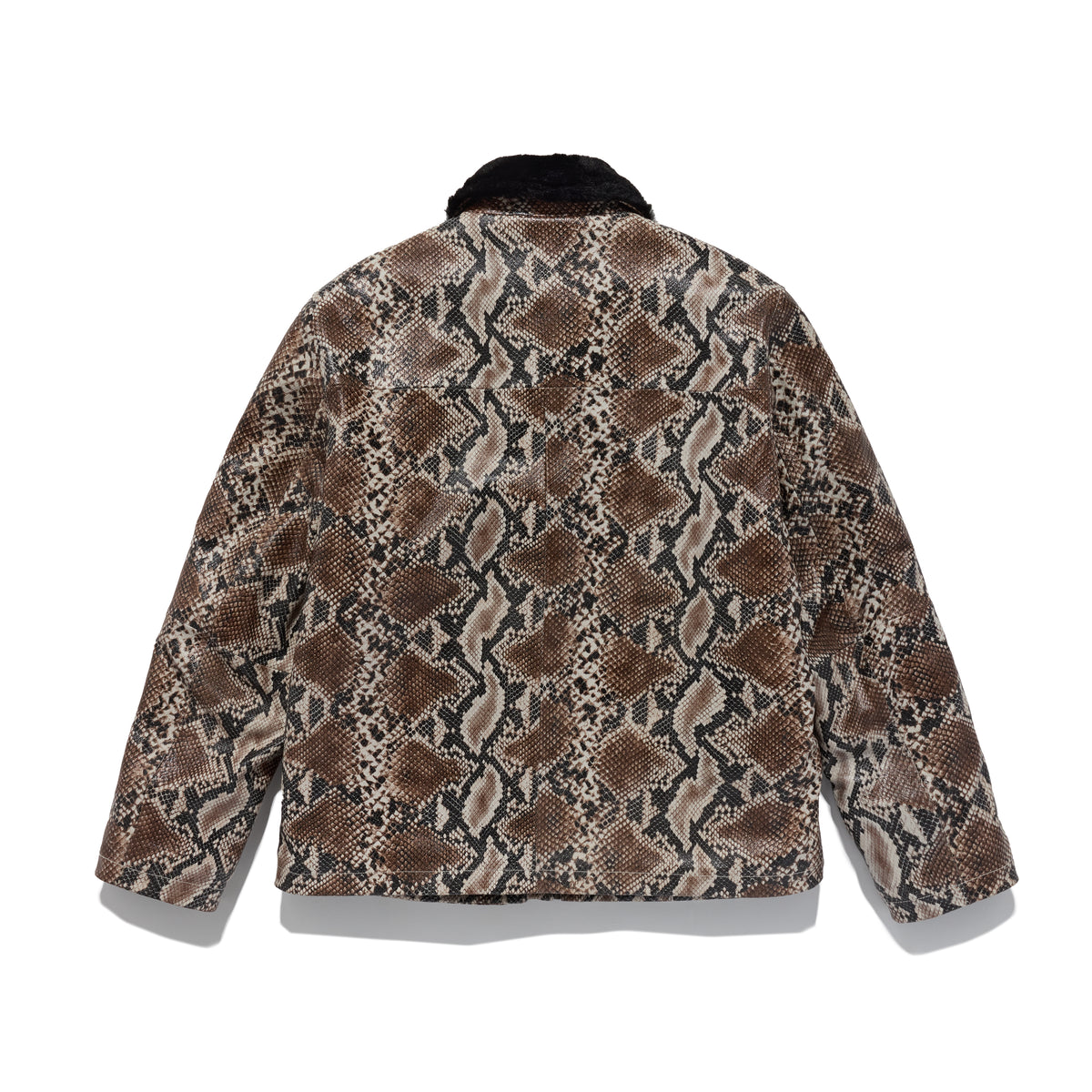 Python Embossed Leather Faux Fur Overcoat – Awake NY